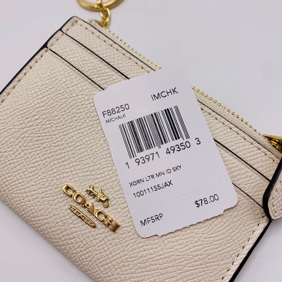 Coach | Accessories | Nwt Coach Chalk Leather Mini Skinny Idcard Case ...